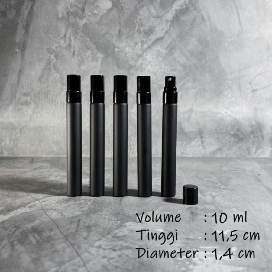 Jual Botol Parfum Hitam Doff Spray Mini isi Ulang 10ML Refill Travel ...
