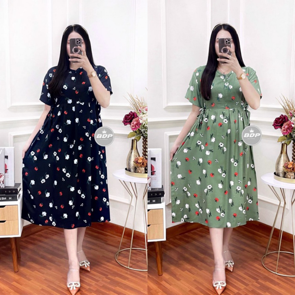 Jual Daster wanita Panjang Rayon Grade A Busui Resleting Depan | Daster chibi Terbaru | Daster ...