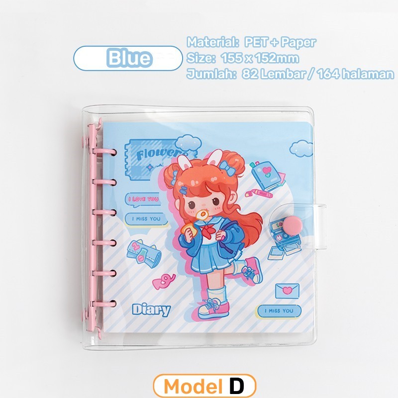 Jual Binder note lucu aesthetic /Notebook journal kartun/Buku catatan ...