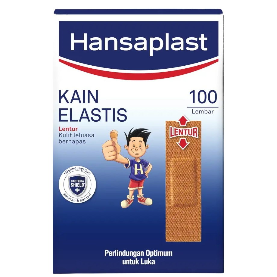 Jual HANSAPLAST PLESTER KAIN ELASTIS BOX ISI 100 STRIP PCS LENTUR ...