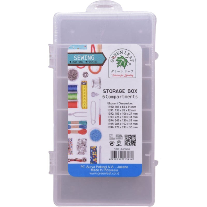 Jual 1393 Kotak Box Obat Perkakas Mini Sekat 6 Storage Box Serbaguna ...