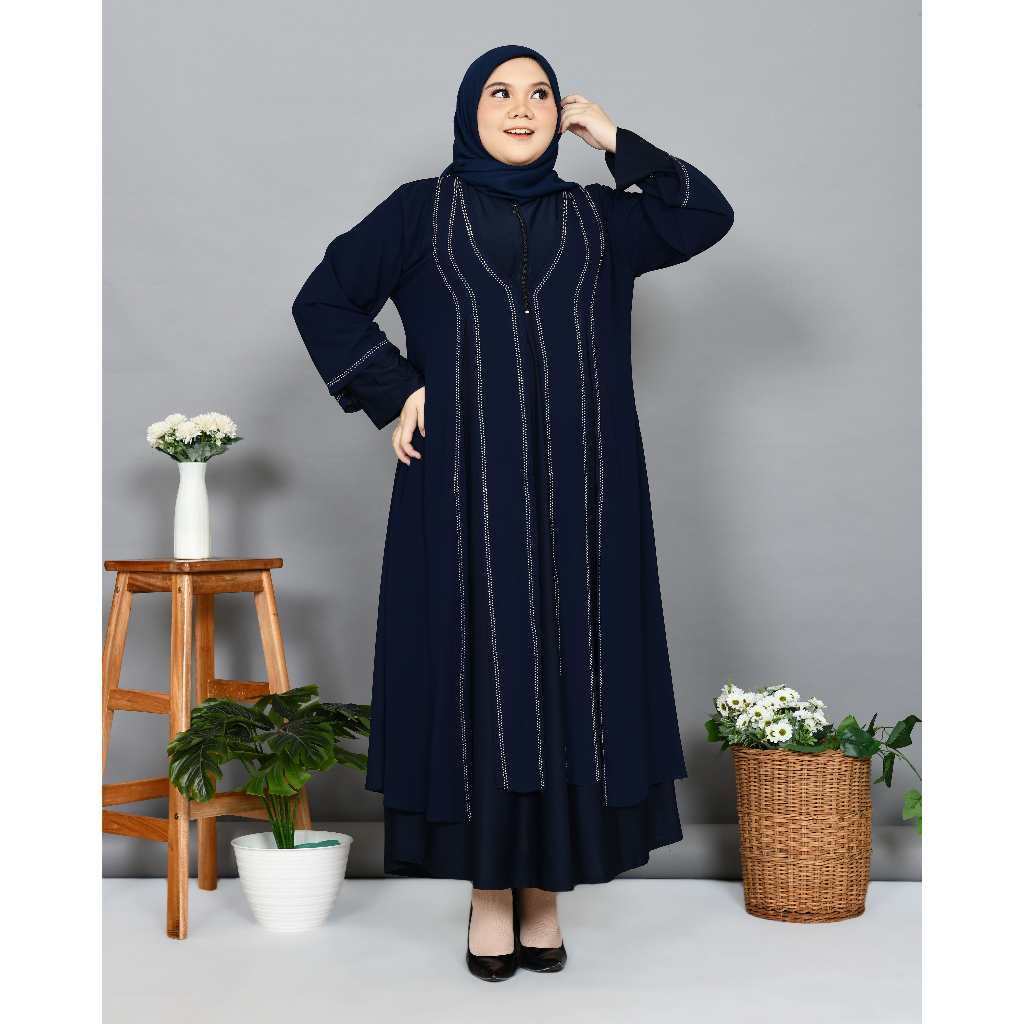 Jual TA9031 JUMBO | Gamis Abaya Turkey Jumbo Turki Big Size LD 130 ...