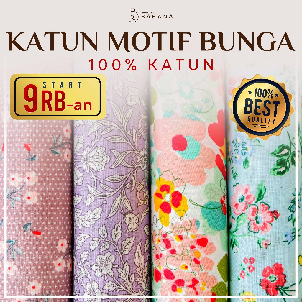 Jual Babana Kain Katun Motif Bunga Jepang Premium Halus Good Cotton ...