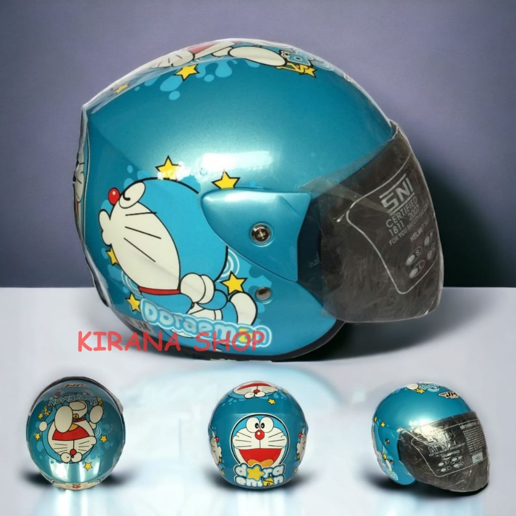 Jual Helm Anak Junior Karakter Cartoon Doraemon Umur 3-9 Tahun Original ...