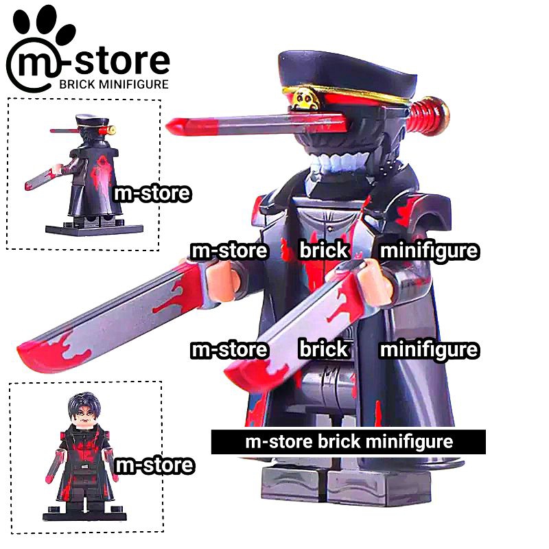 Jual brick chainsaw man katana man samurai sword mini toy figure ...