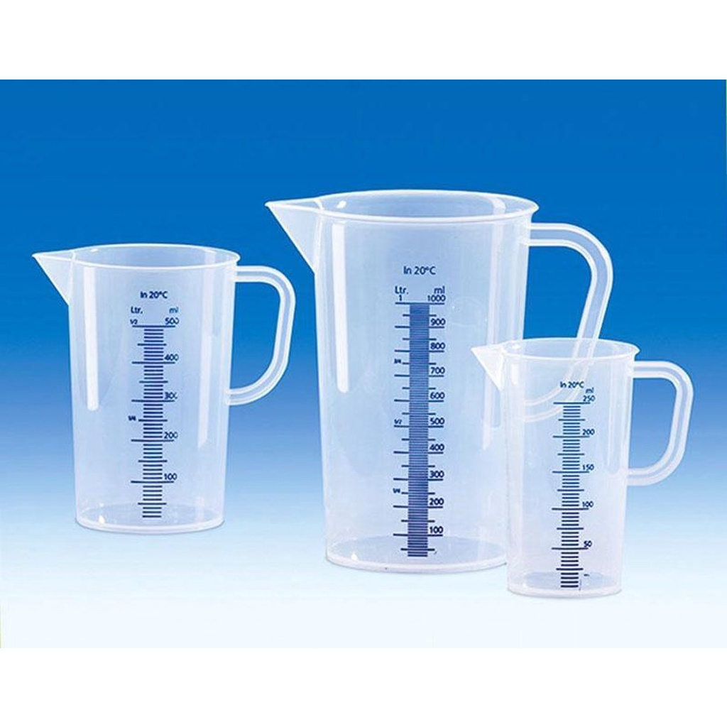 Jual Maatkan / Beaker With Handle / Teko Ukur 1000 ml Plastik Vitlab ...