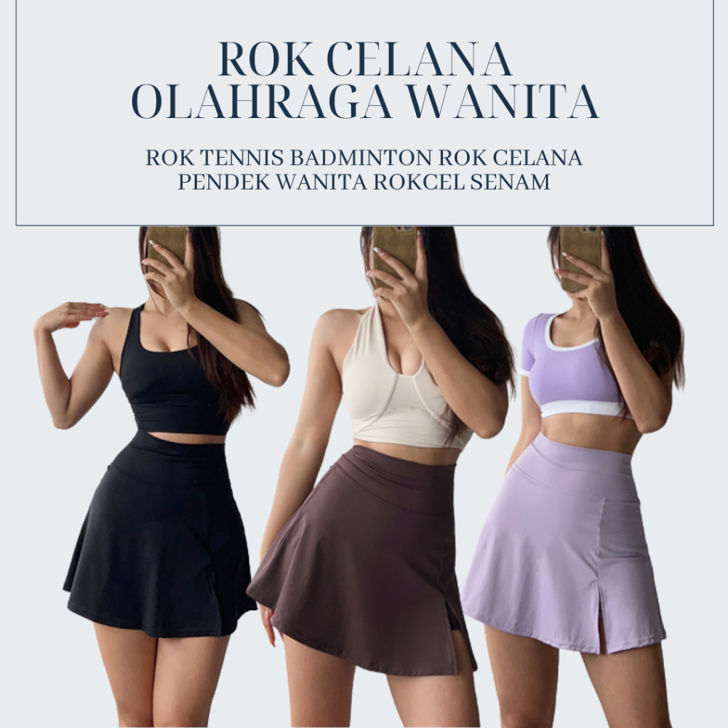 Jual Oppa Style Shop Rok Celana Olahraga Wanita Tennis Badminton Rok ...