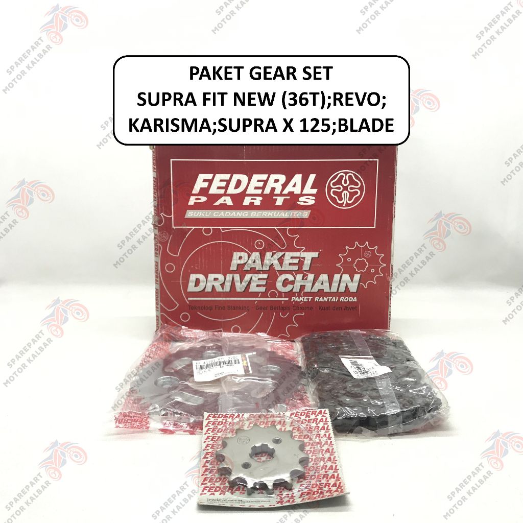 Jual Paket Drive Chain / Gear Set SUPRA FIT NEW ; KARISMA ; REVO ...