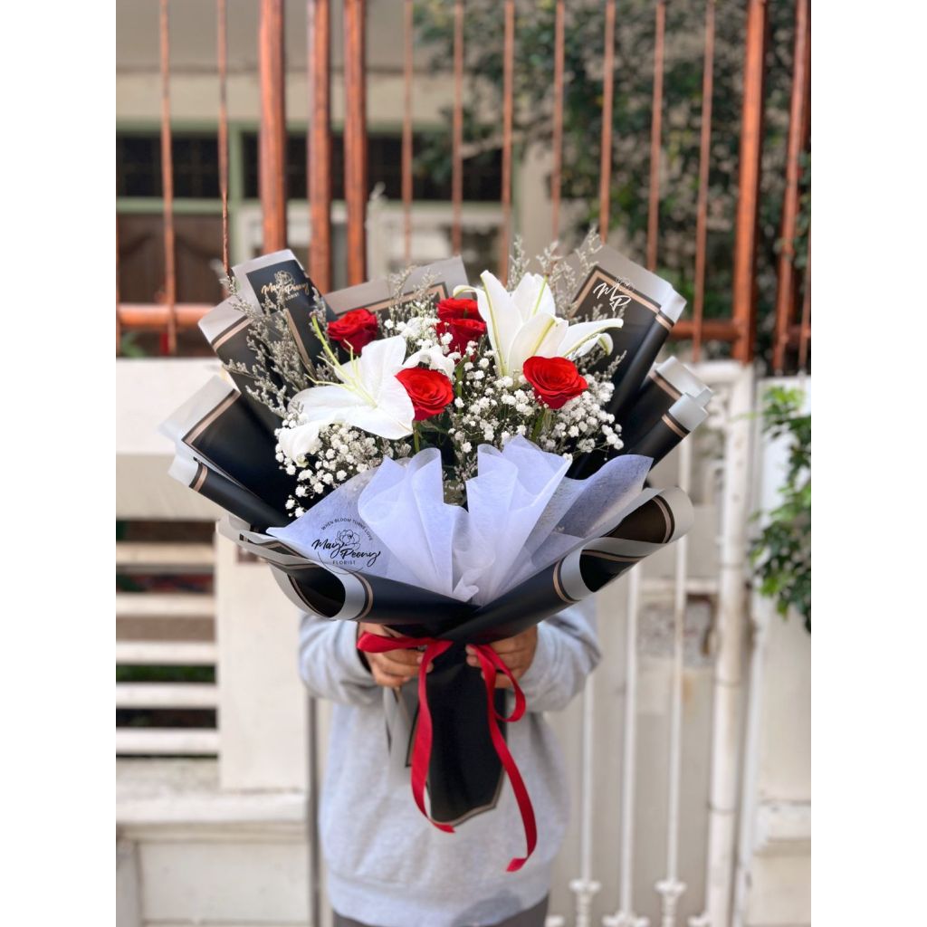 Jual FRESH LILY BOUQUET LARGE SIZE - Buket Bunga Asli Buket Segar Buket ...