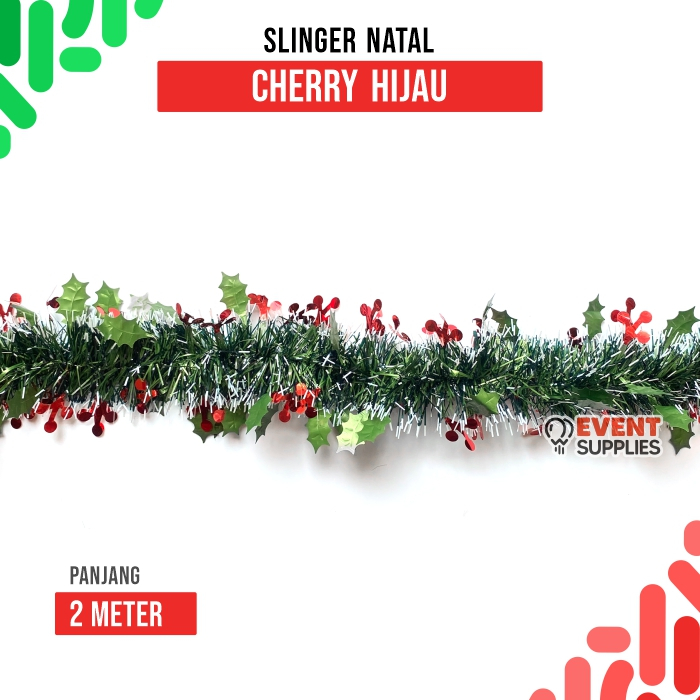Jual Slinger Natal Pohon Chery Hijau Dekorasi Hiasan Natal ...