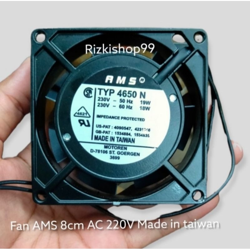 Jual KIPAS FAN AMS 8CM AC 220V MADE IN TAIWAN | Shopee Indonesia