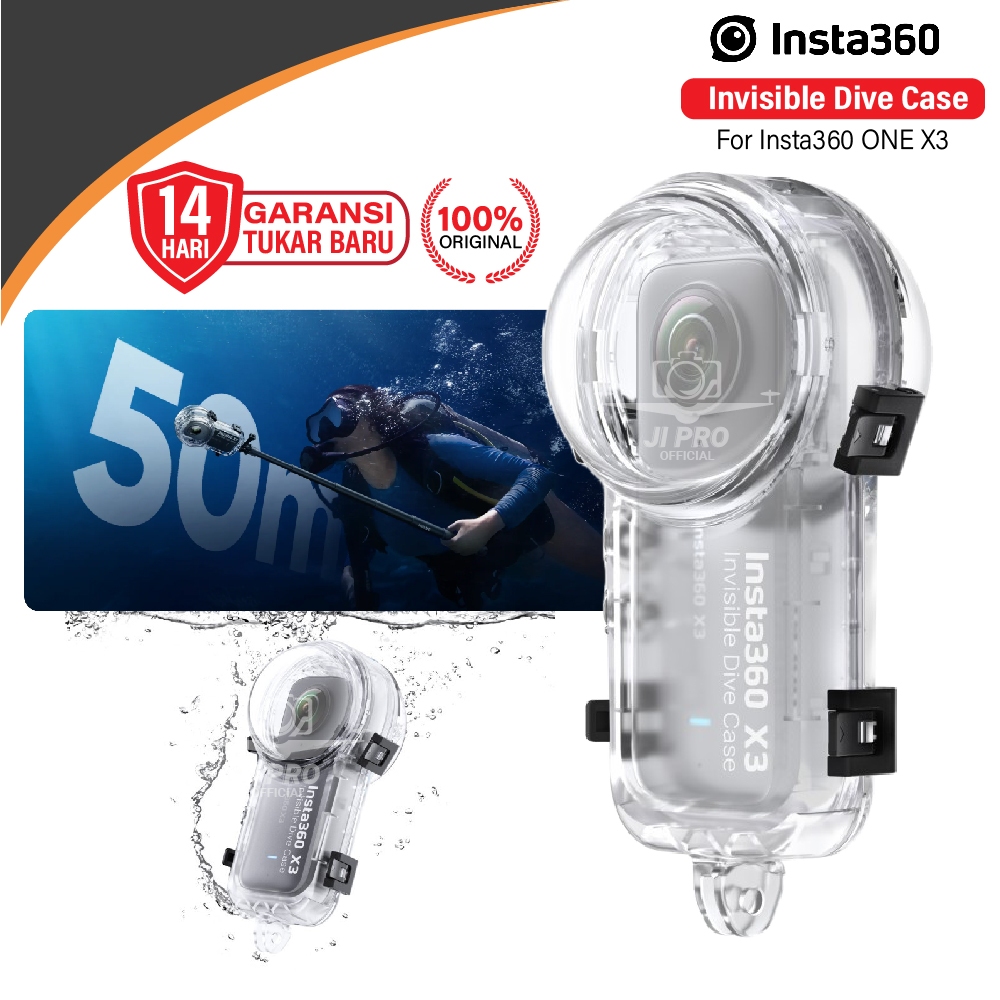 Jual Insta360 X3 Invisible Dive Case Insta 360 One X3 Dive Housing ...
