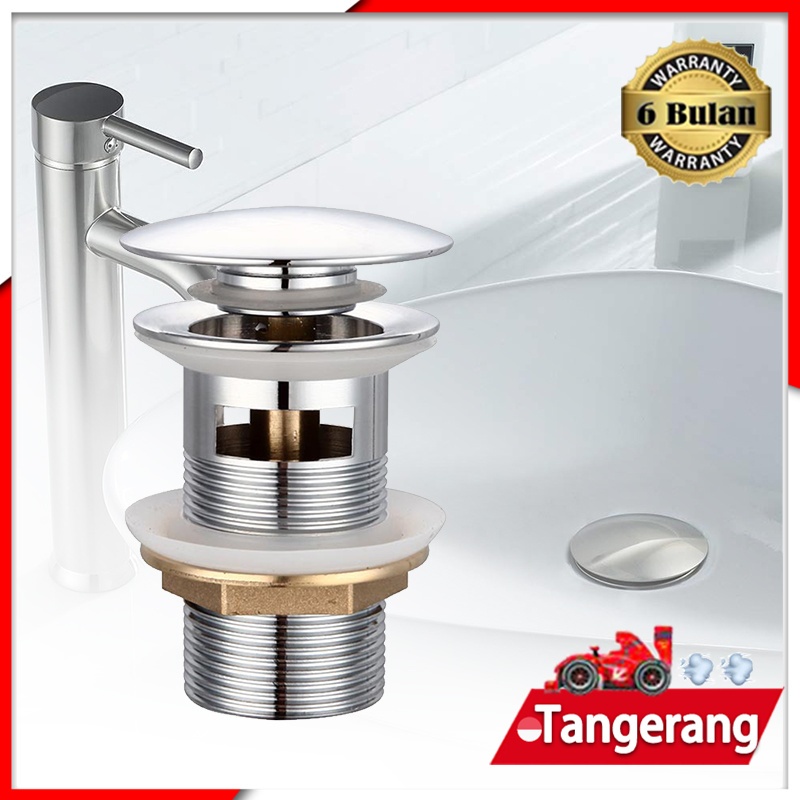 Jual Pop Up Basin Drain / Kepala Afur / Afur Wastafel Tekan Kuningan ...