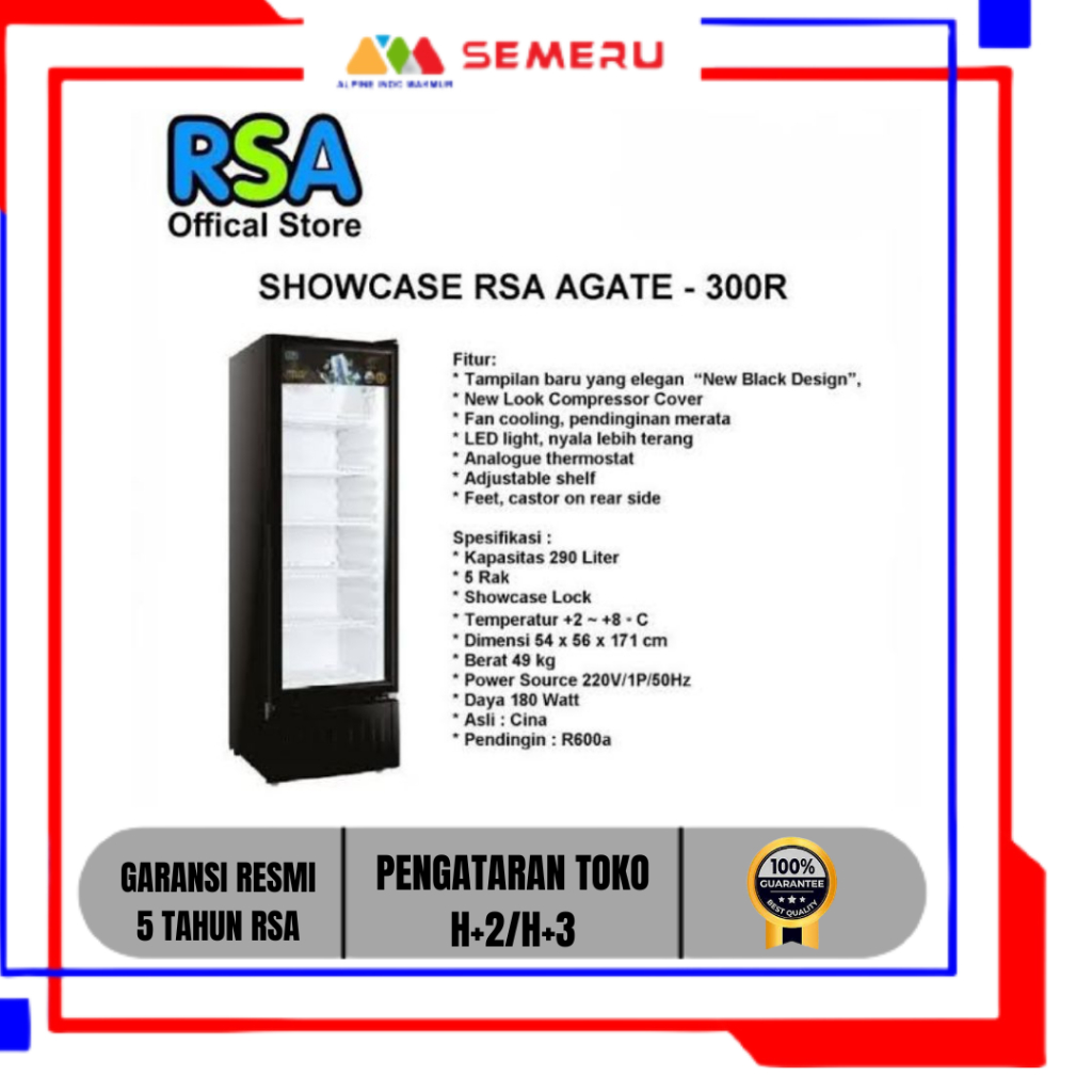 Jual RSA SHOWCASE 282 LTR AGATE-300 R / AGATE-200 N/R 282 LTR KHUSUS ...