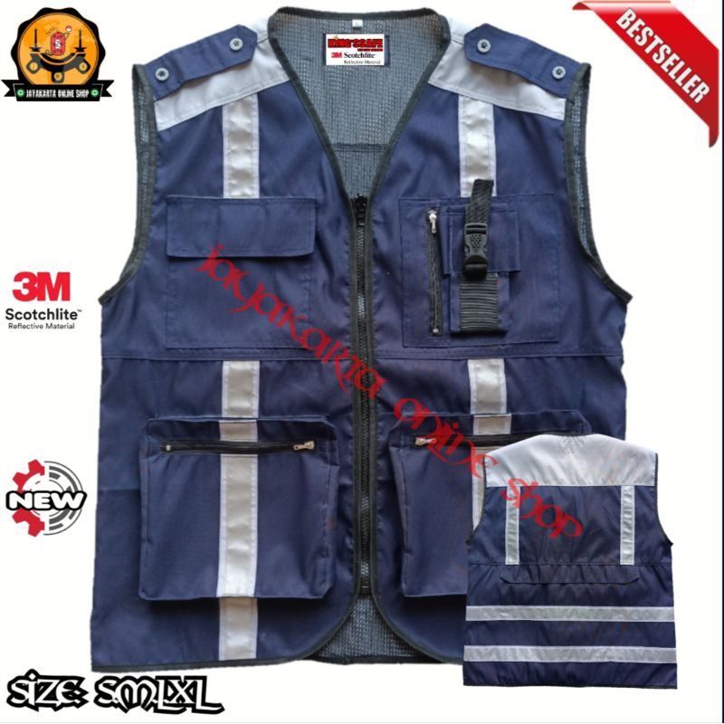 Jual ROMPI SAFETY 3M SCOTLITE NAVY ABU TASLAN WATERPROOF-SAFETY VEST ...