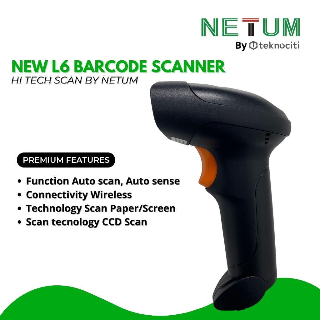 Jual NETUM AutoScan Wireless Barcode Scanner - Long Range Scan HP PC ...