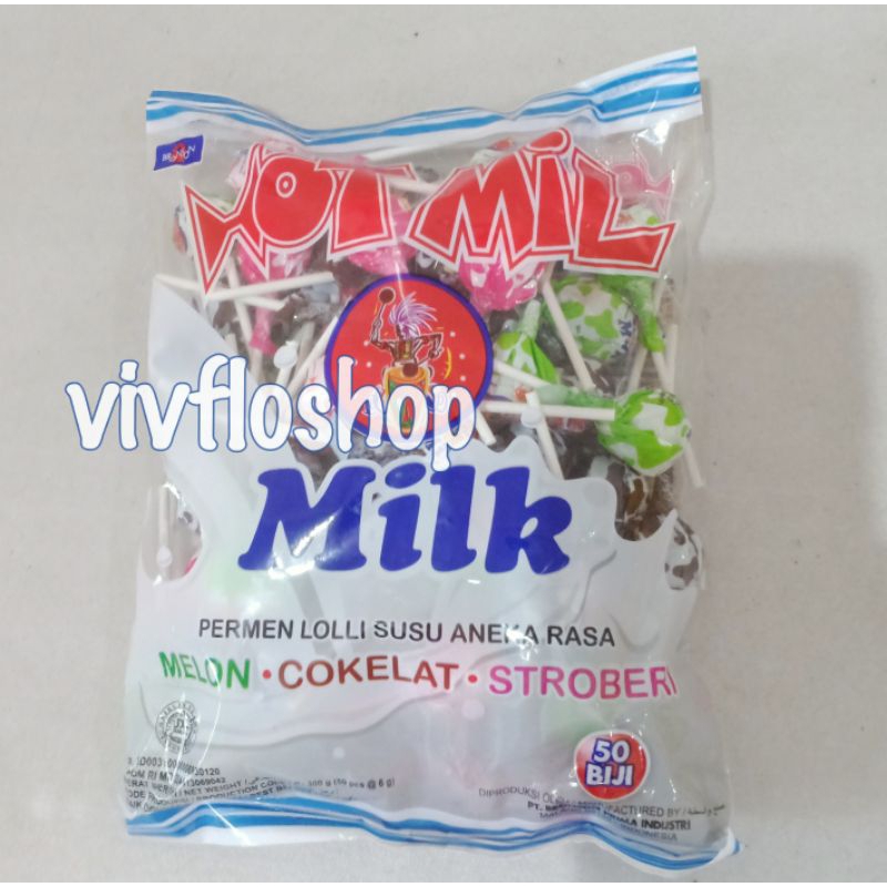 Jual Permen Loli Hot Mil Milk / Permen Susu Loli (isi 50) | Shopee ...