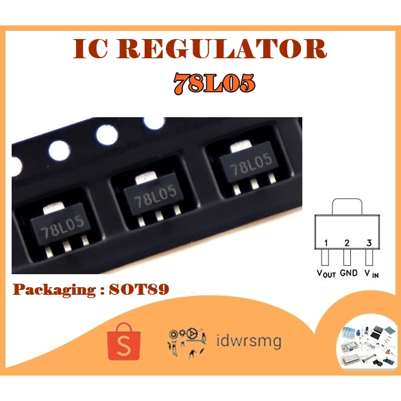 Jual IC Regulator SMD 78L05 SMD 7805 0.1A 5V Positive Voltage Regulator sot89 | Shopee Indonesia