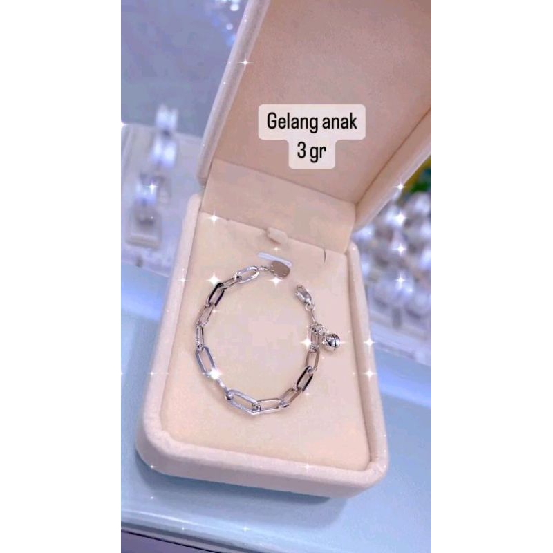Jual gelang tangan anak mas putih model rantai dan bulat mas 8k ...