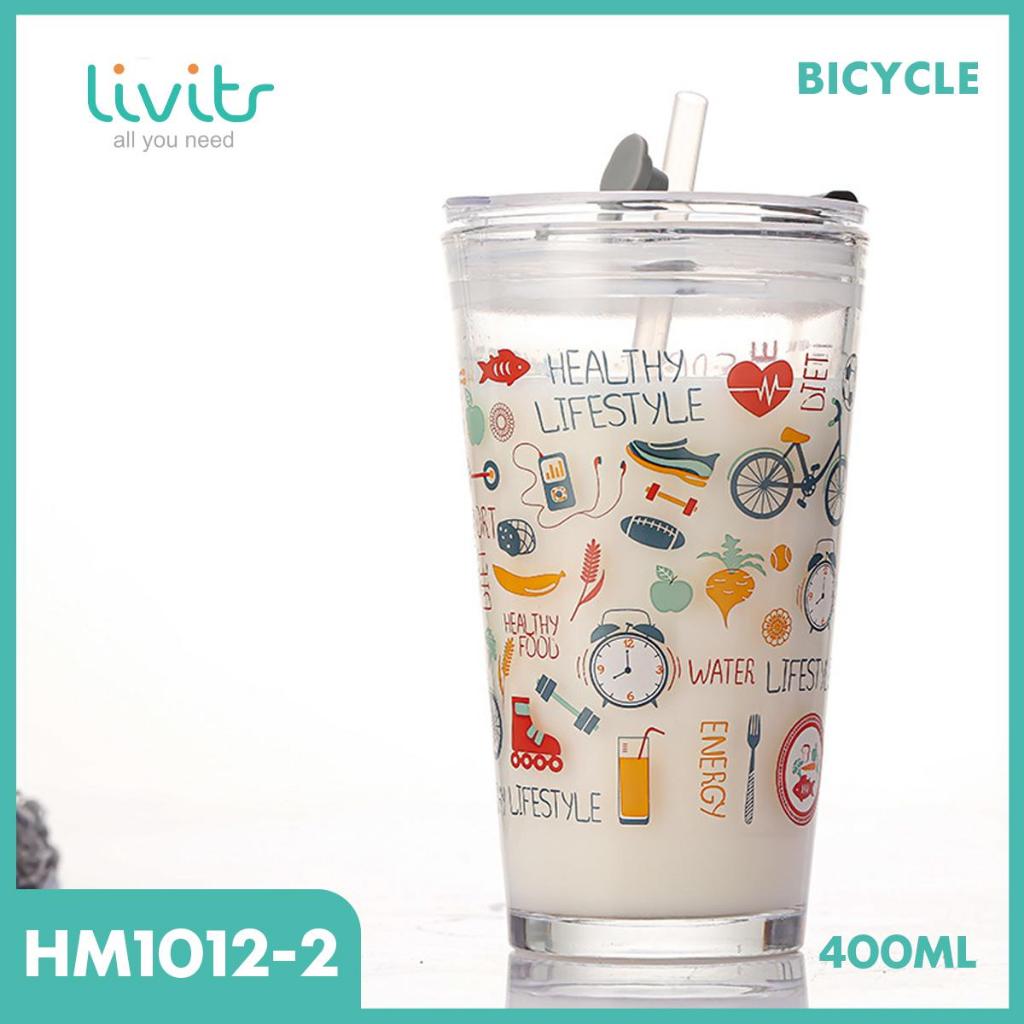 Jual Gelas Tumblr Kaca Bening Gelas Mug Gelas Kaca dengan Tutup Anti ...