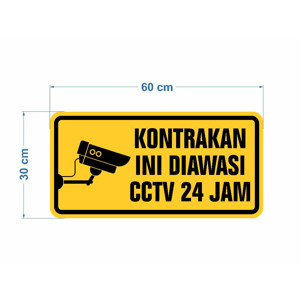 Jual Custom rambu CCTV 60cm x 30cm plat alumunium | Shopee Indonesia