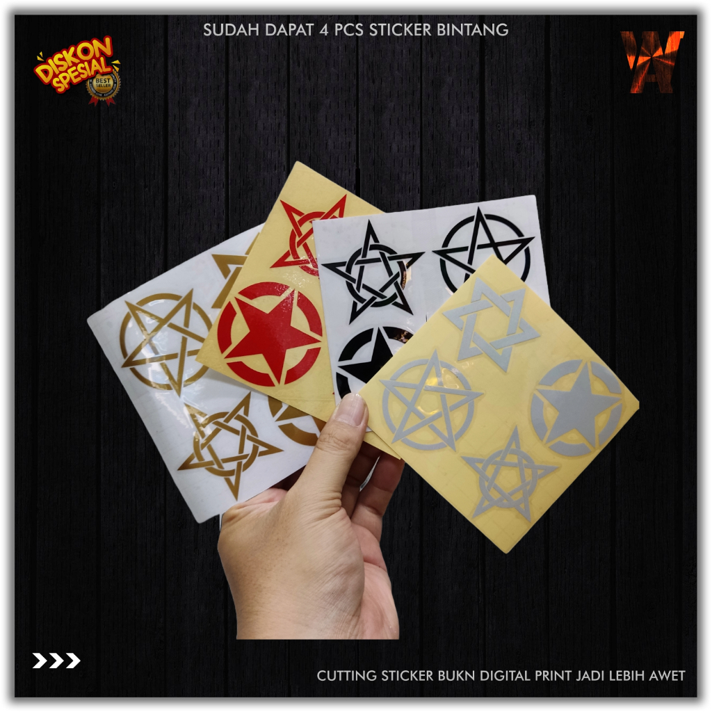 Jual Sticker Bintang 1 Set 4 Pcs Untuk Helm Body Motor | Shopee Indonesia
