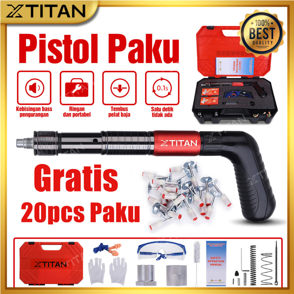 Jual 【Gratis 20PCS Paku】XTITAN 7.3mm Alat Paku Tembak Beton/ Nail Gun ...