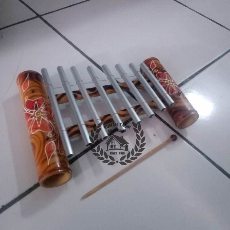 Jual Gamelan Mini Mainan Anak Bahan Almunium Kombinasi Bambu Motif ...