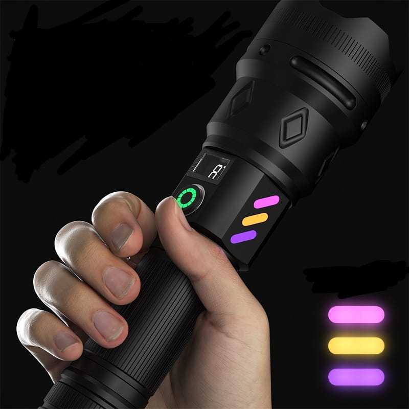 Jual SENTER LED COBA XHP160 SUPER TERANG - ZOOM - BISA CAS TYPE-C-JARAK ...