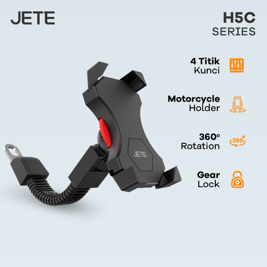 Jual JETE H5C Bike Phone Holder HP Stang Sepeda Motor Spion 360 Derajat | Shopee Indonesia