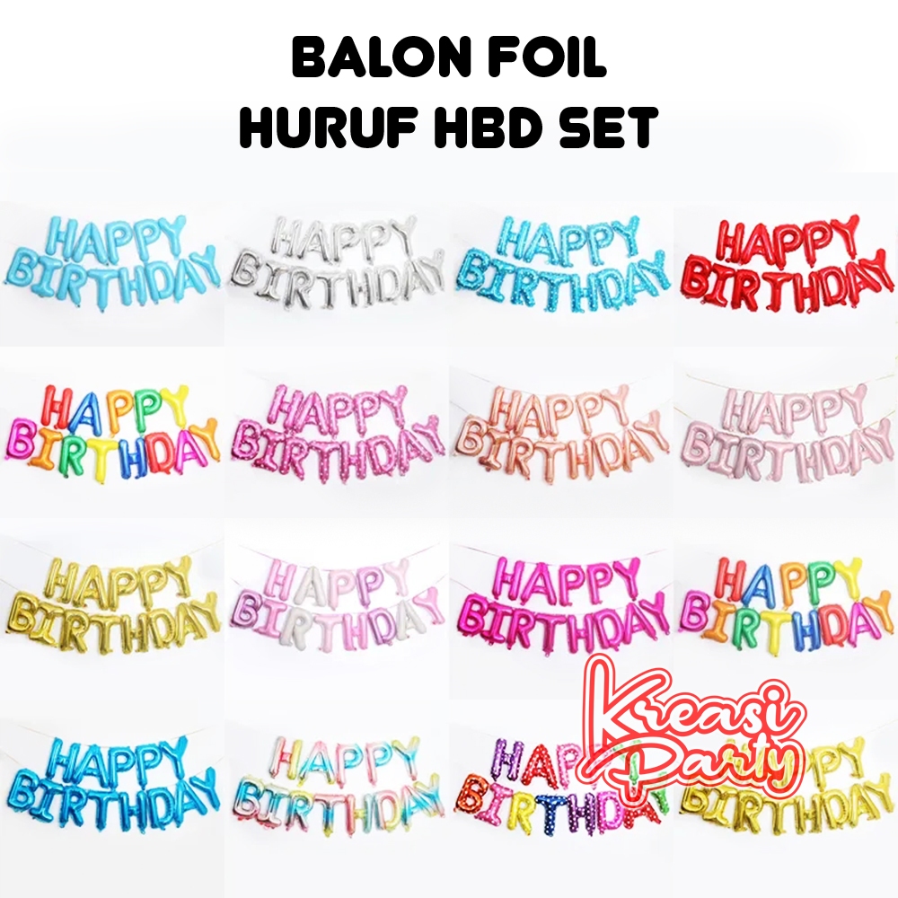 Jual Balon Happy Birthday Set / Balon HBD SET / Balon Huruf / Balon ...