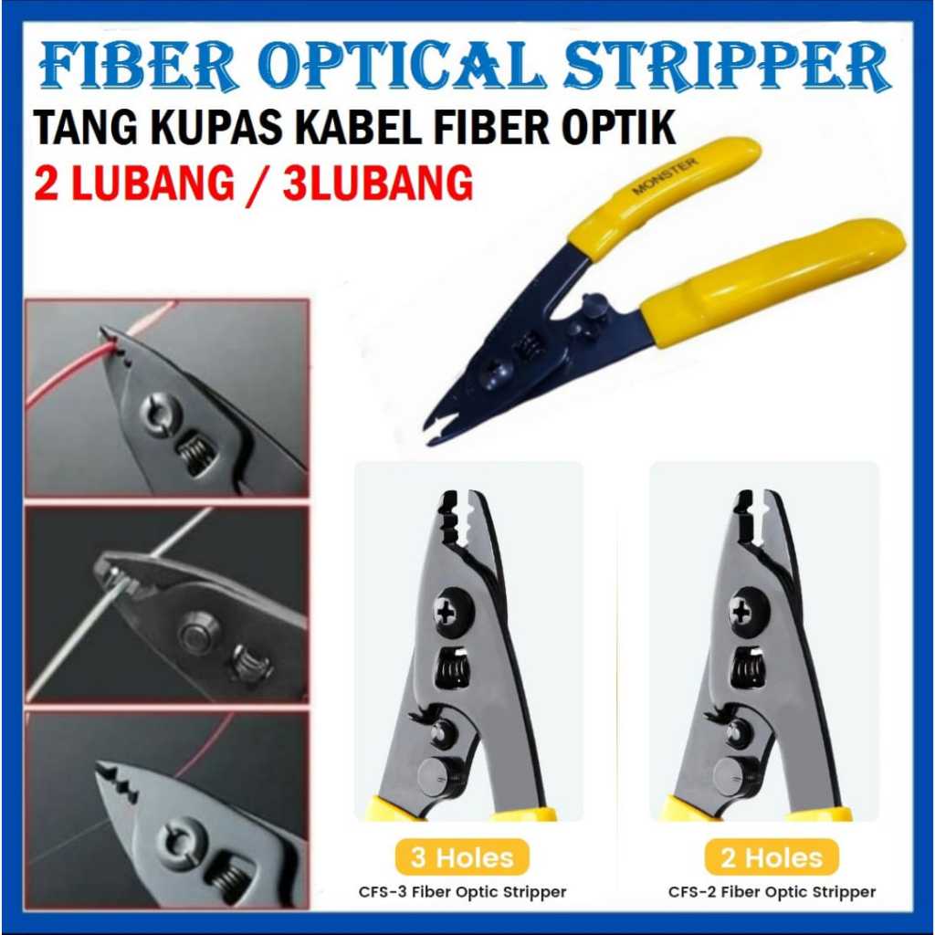 Jual Tang Potong Kupas Kabel Fiber Optik Optic CFS2 CFS3 2 3 Hole ...