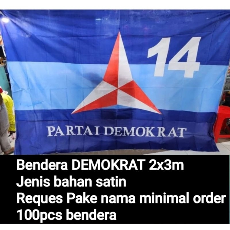 Jual Bendera Demokrat / Bendera Demokrat 2x3 meter / bendera partai ...