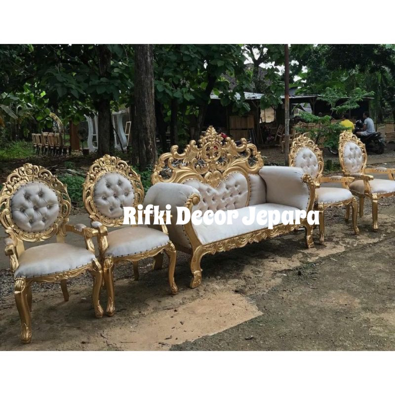 Jual sofa manten wayang / sofa pelaminan raja salman / kursi manten ...