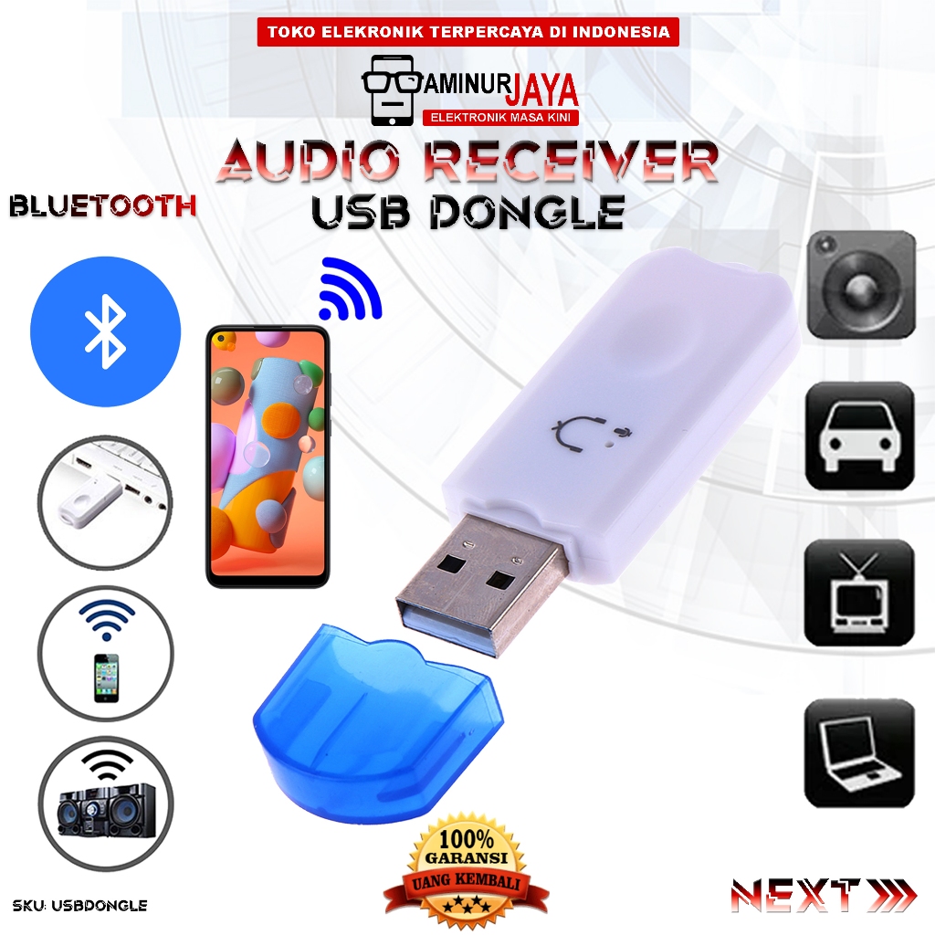 Jual USB Dongle K06 Bluetooth Adapter Receiver Audio Musik MP3 Player Mobil Microphone ...