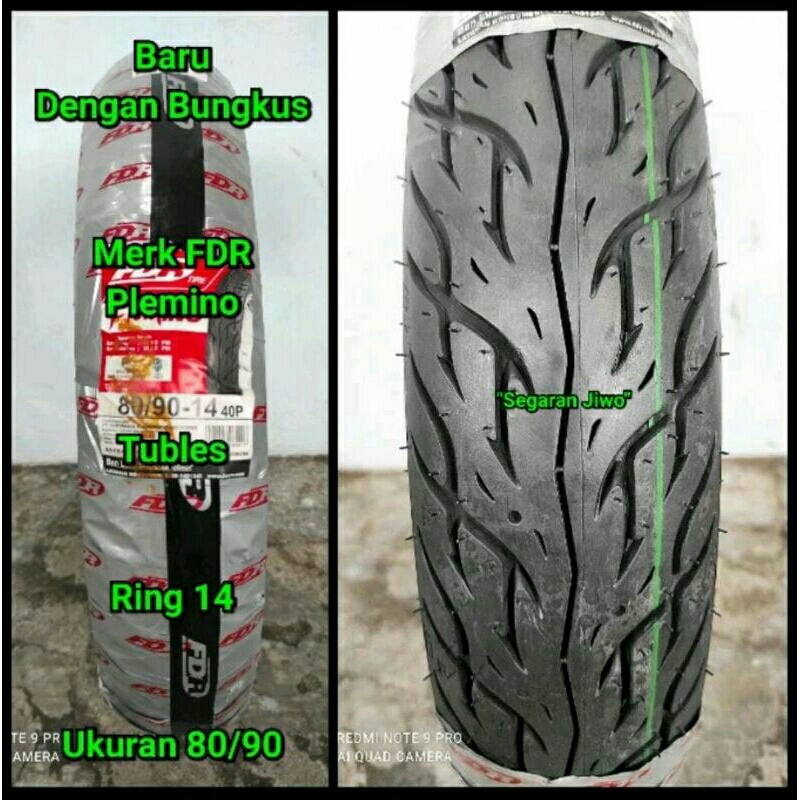 Jual Ban tubles matic ring 14 ukuran 80/90 merk FDR flemino Ban depan ...