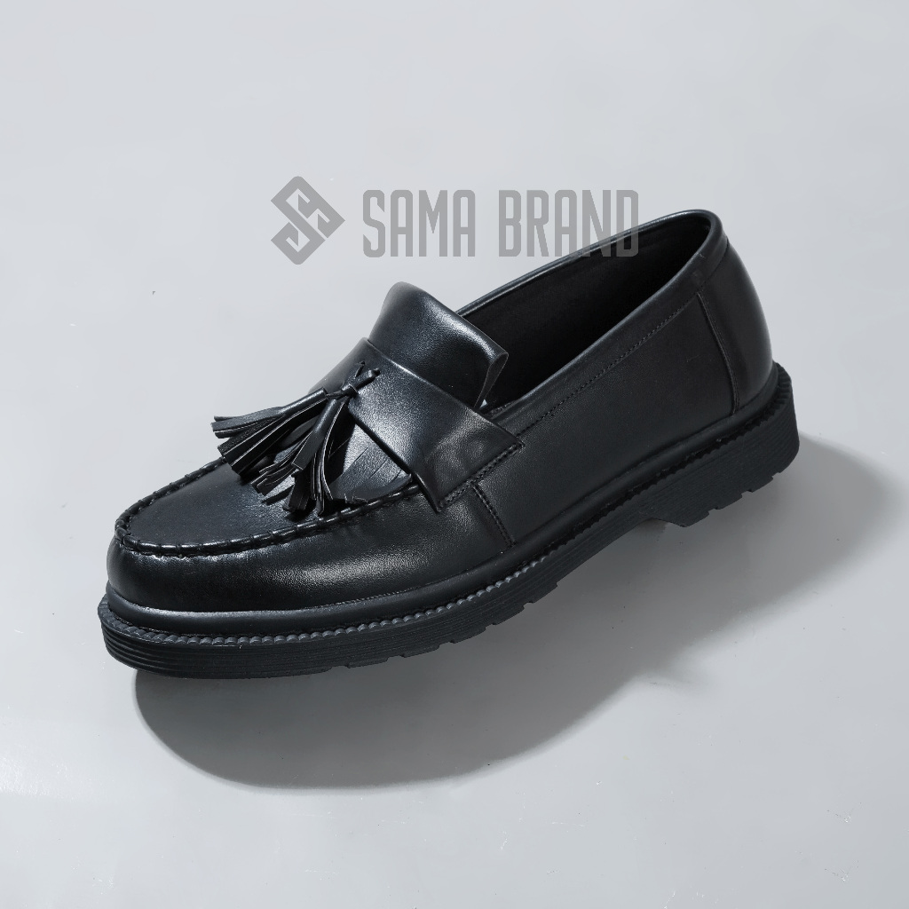 Jual SAMA BRAND - ALETTA BLACK Sepatu Pria Slip On Loafers Formal ...
