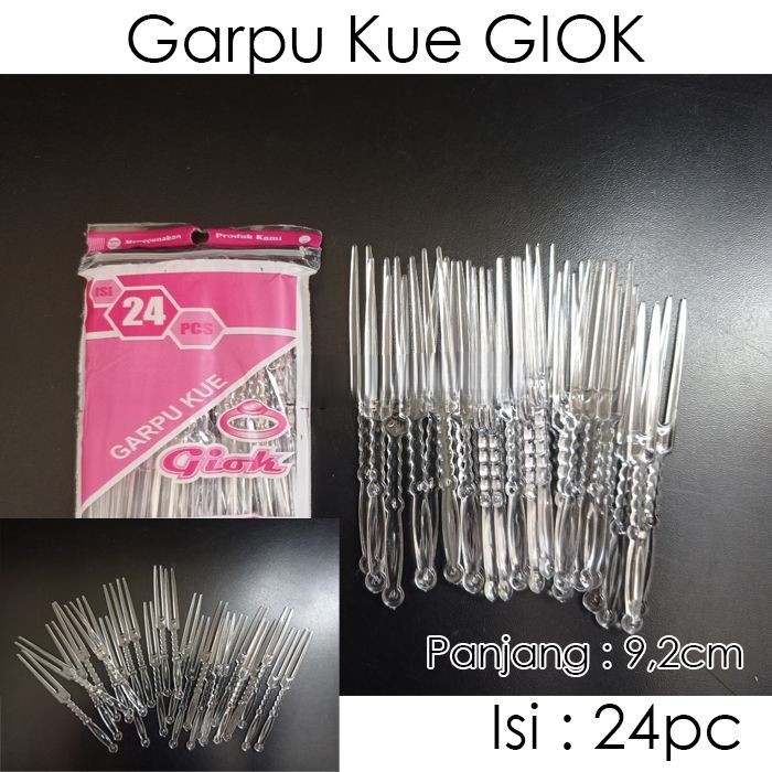 Jual Garpu Kue Buah Bening 24pc / Garpu Makanan Desert Panjang 9,2 cm ...
