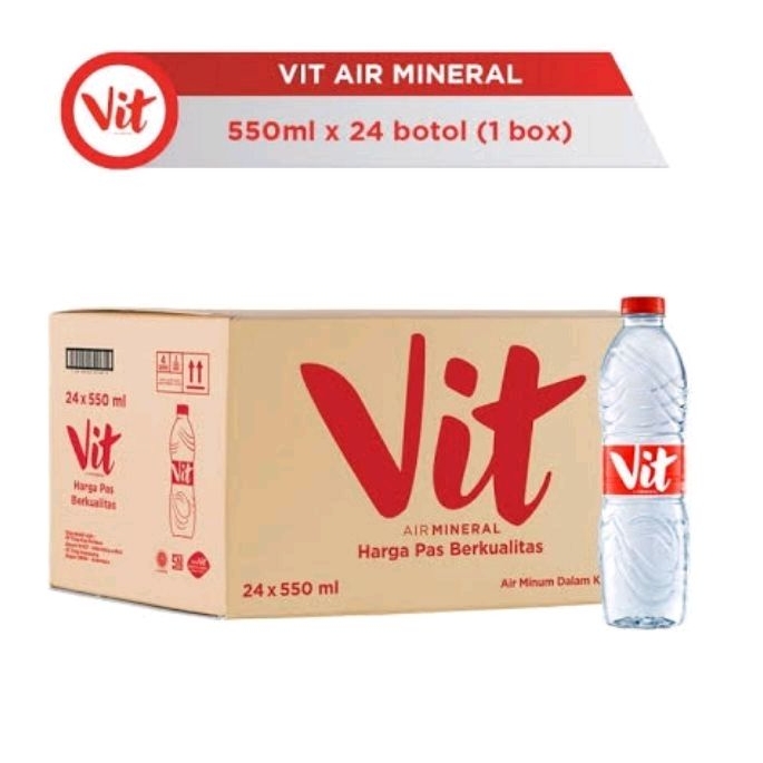 Jual Vit Air Mineral Botol 550ml 1 dus isi 24 | Shopee Indonesia