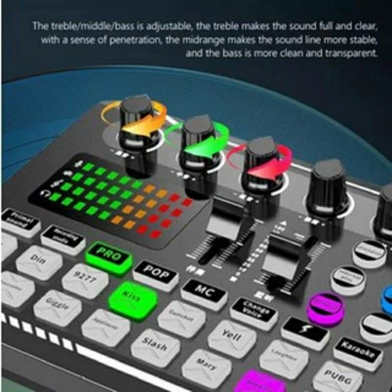 Jual Soundcard F998 Mixer Audio Live Streaming Karaoke Broadcast Recording | Shopee Indonesia