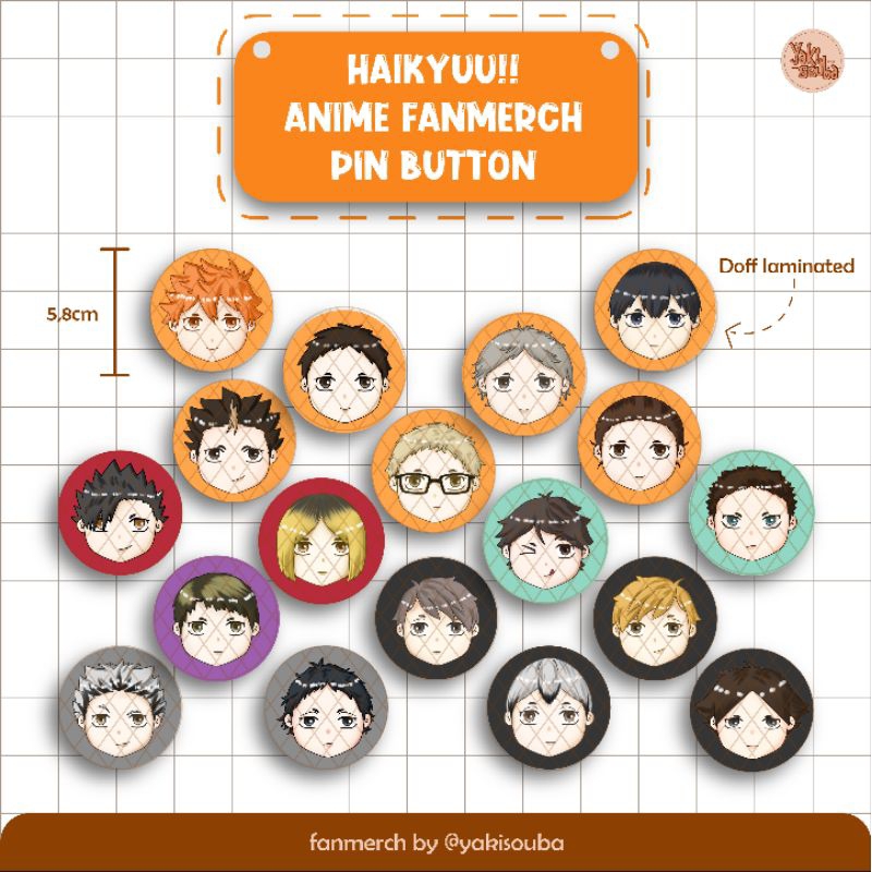 Jual HAIKYUU PIN PENITI / Haikyu Anime Fanmerch Pin Button | Shopee ...