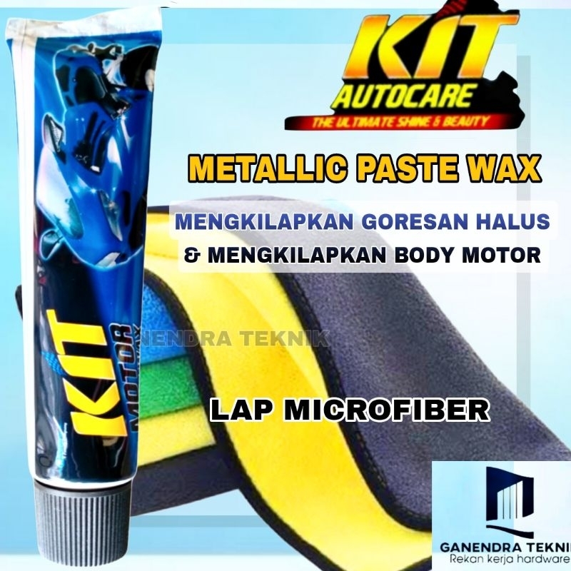 Jual Kit Motor Paste Wax Metallic 60 gr Kain Lap Microfiber Serbaguna ...