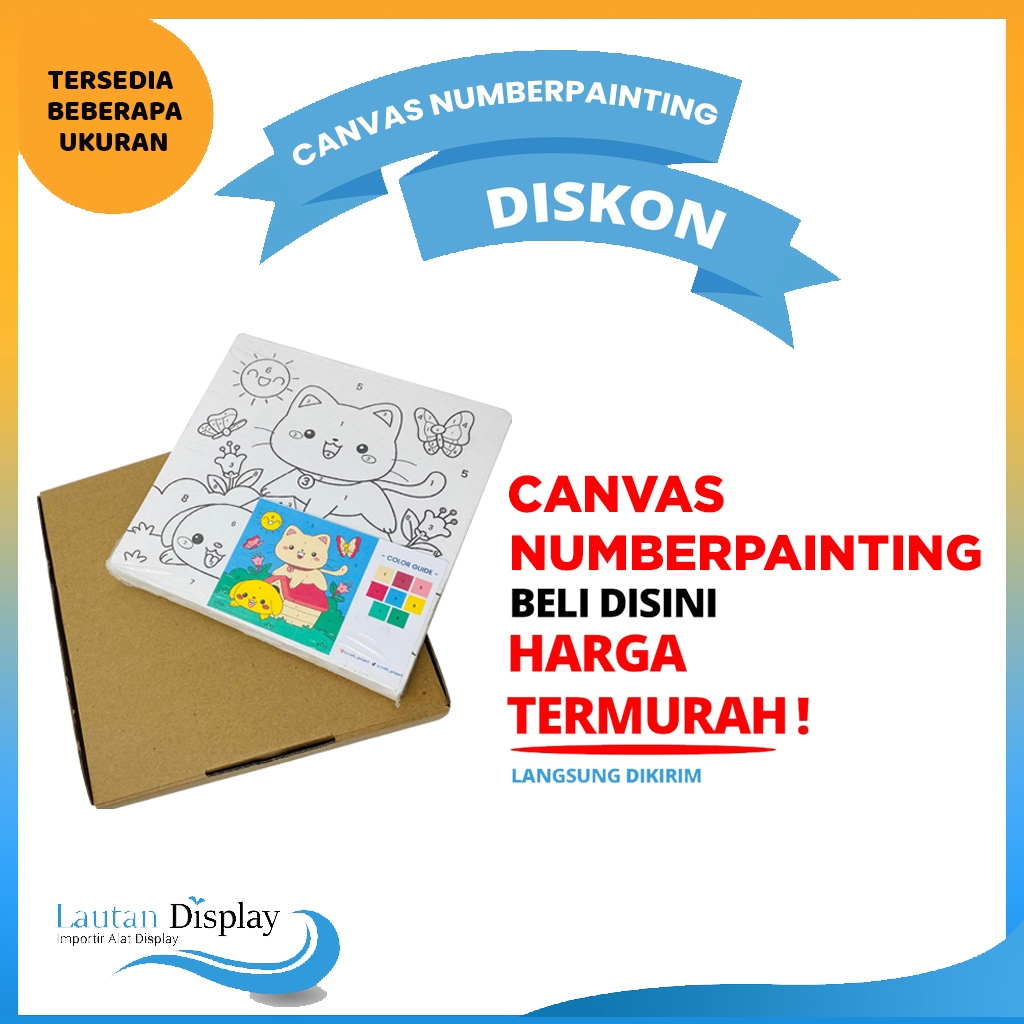 Jual Kanvas Lukis Paint By Number 20x20 cm Canvas Paint Set DIY Canvas ...