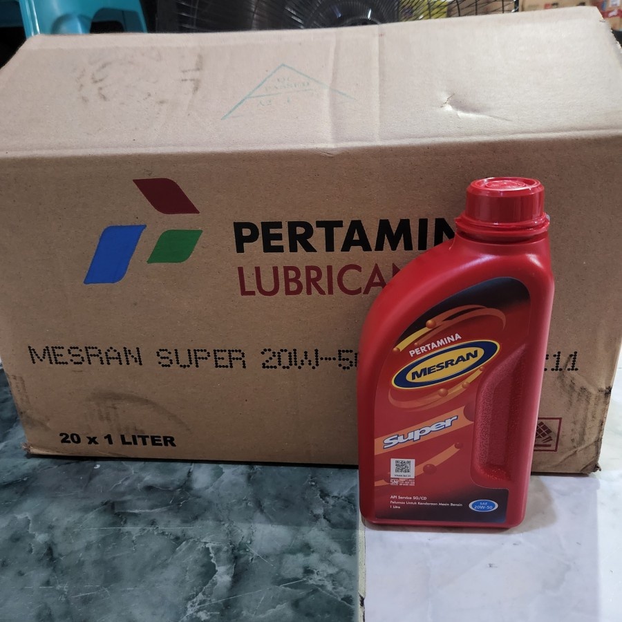 Jual Oli Mesin Mesran Super 4T Pertamina 20W-50 1L 1Liter Perdus X 20 ...