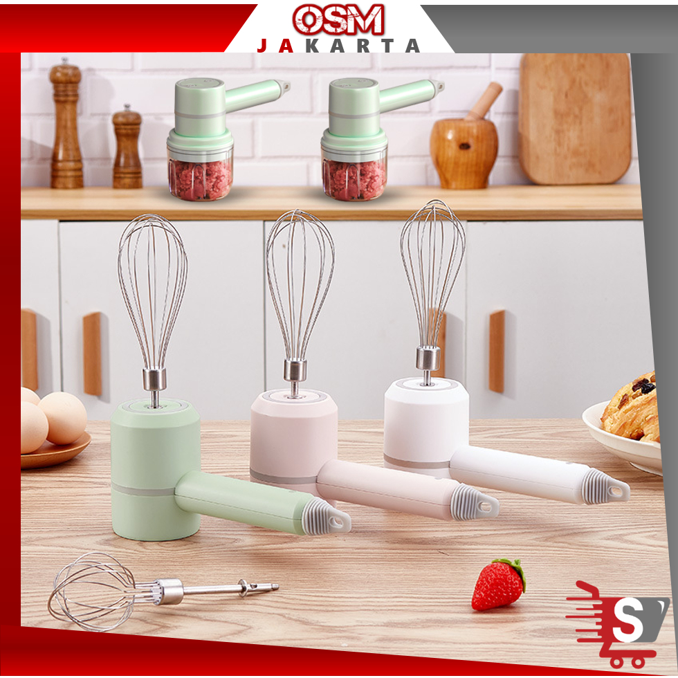 Jual OSM JKT H6010 Mixer Chopper Blender 3 in 1 / Chopper Portable 3 in ...