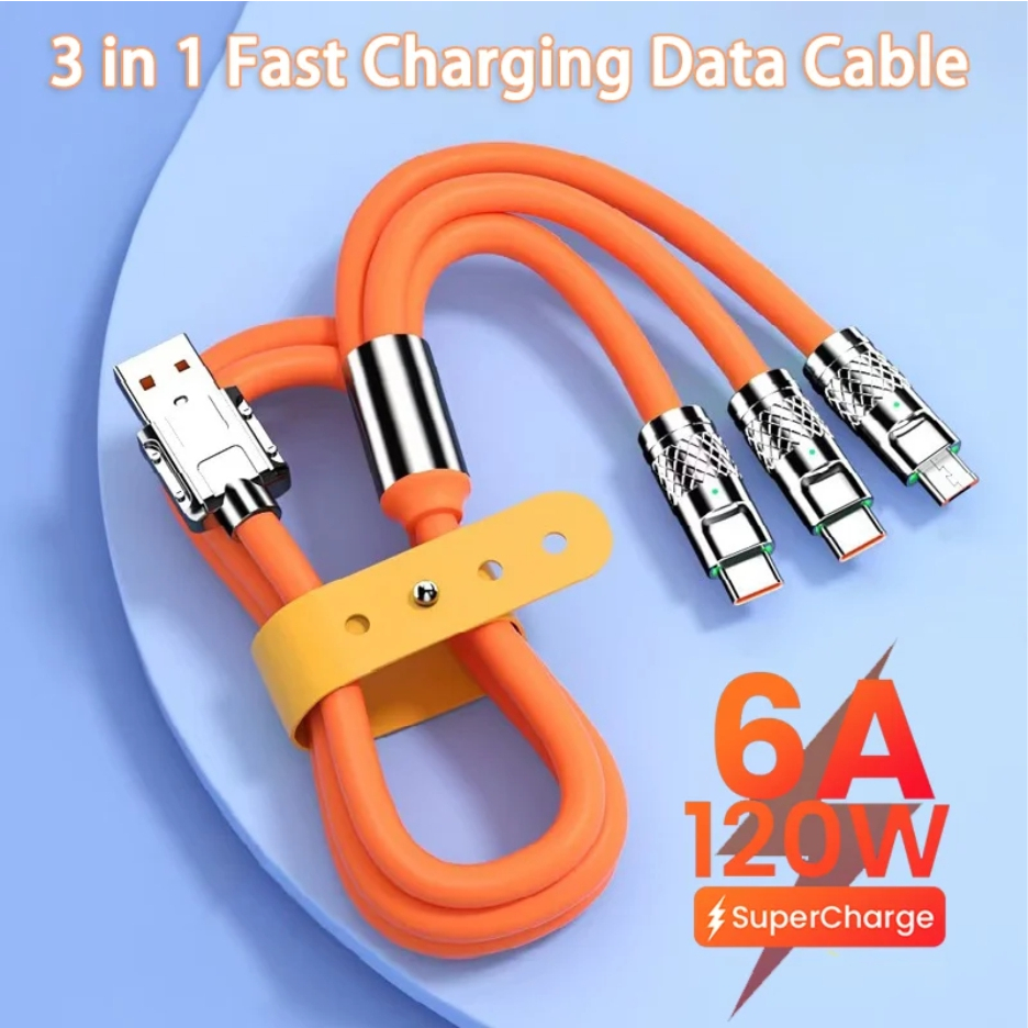 Jual Kabel Data 3in1 - 120 Watt Tipe C / Micro USB / Lightning Watt ...