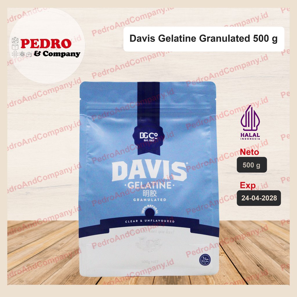 Jual Gelatine davis gelatin powder bubuk 500 gram - clear unflavored ...