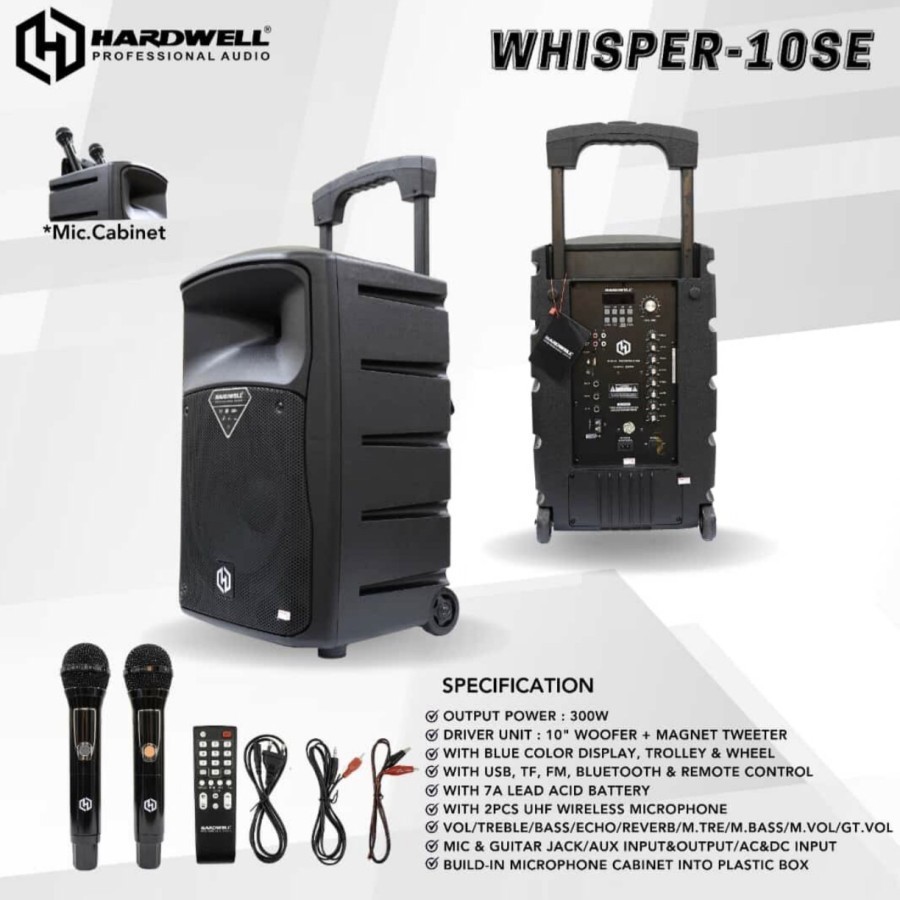 Jual Speaker Aktif Portable Hardwell Whisper 10SE 10 inch 300 watt ...