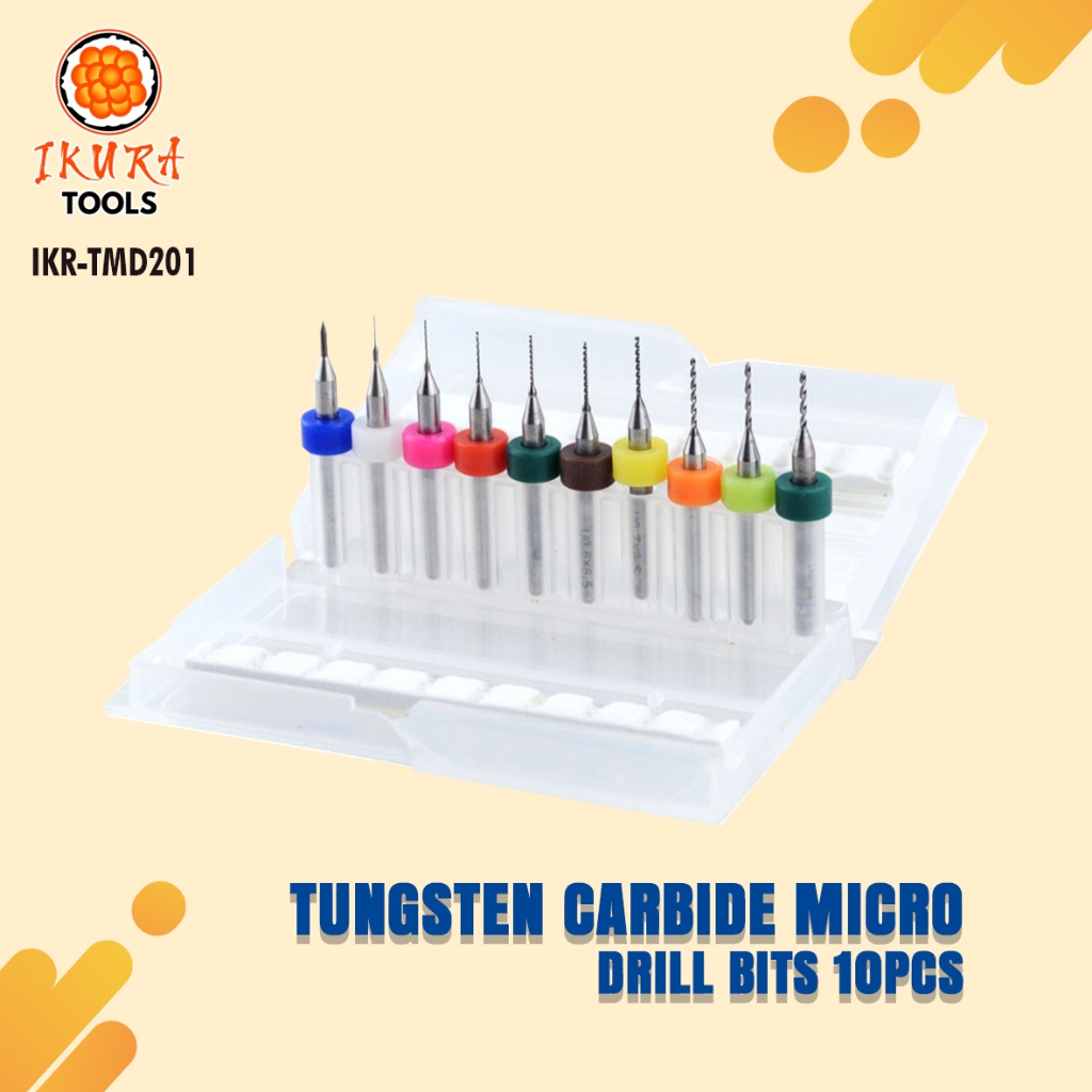 Jual IKURA TOOLS Mata Bor Micro PCB Tungsten Set 10 Pcs Size 0.1mm 0 ...