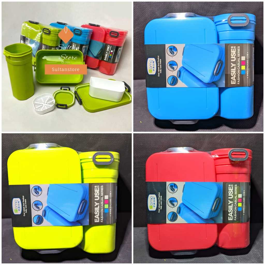 Jual LUNCH BOX SET GELAS 9702 | Shopee Indonesia
